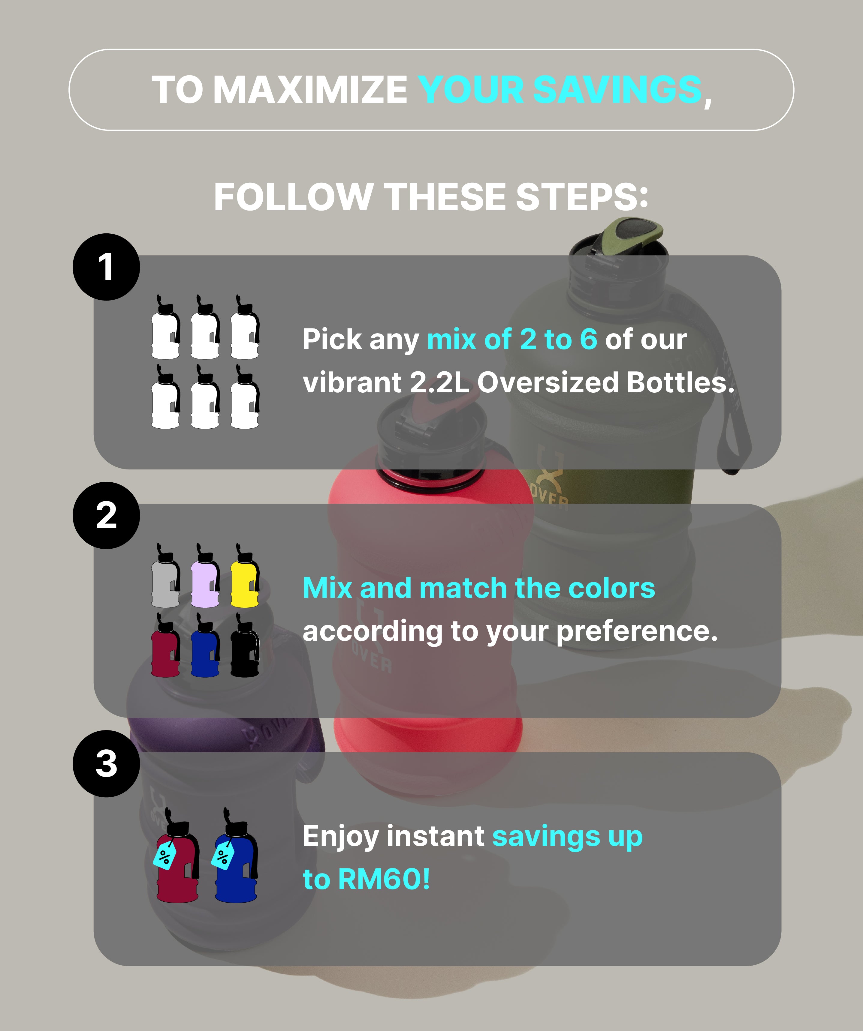 2.2L Oversized Bottle with Flip Cap (Bundle) – OVER